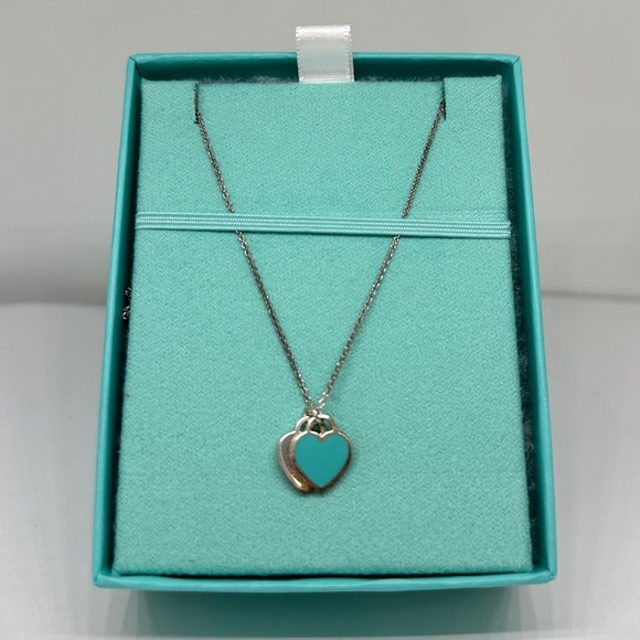 Tiffany & Co. | Jewelry | Tifany And Co Tiffany Blue Double Heart Tag ...